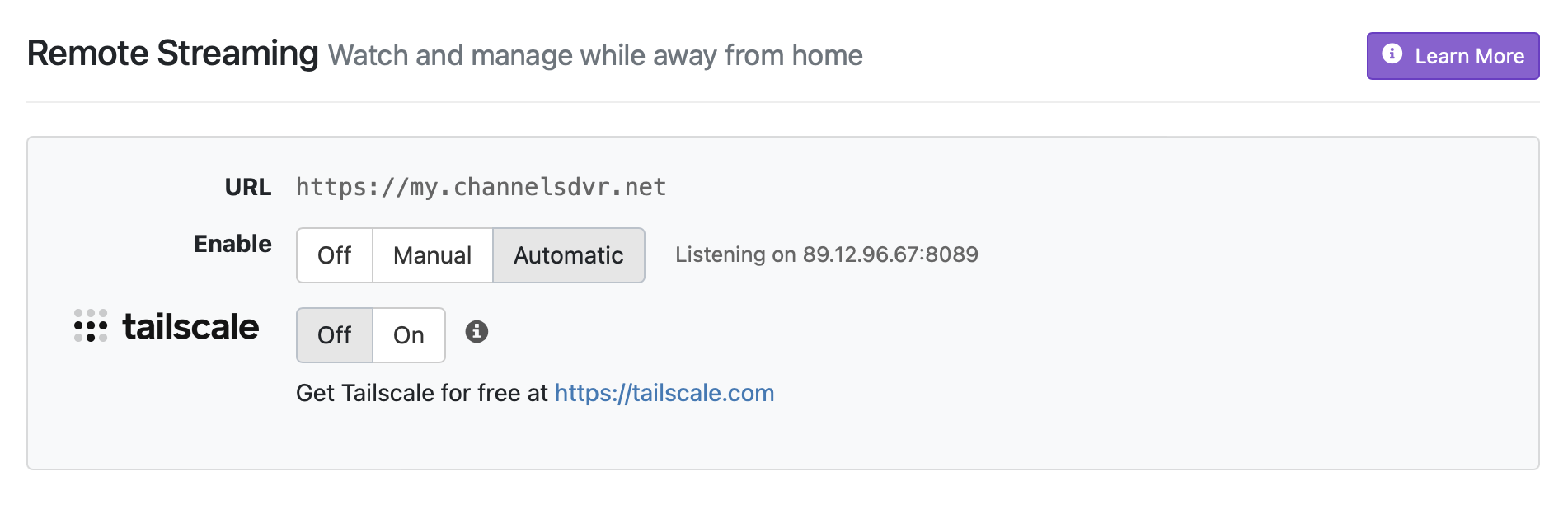 Channels Support - Stream Remotely